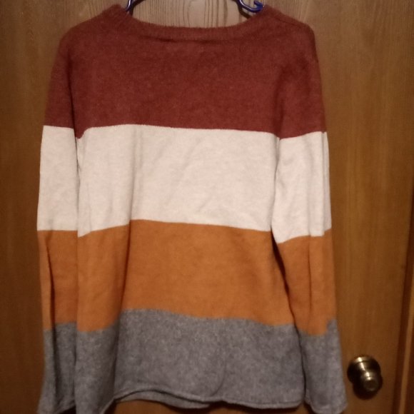 Pinque | Sweaters | Pinque Striped Sweater Warm Fall Colors | Poshmark